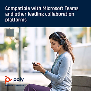 Poly - Voyager Focus UC with Charge Stand (Plantronics) - Bluetooth Dual-Ear (Stereo) Headset with Boom Mic - USB-A Compatible with PC and Mac - Active Noise Canceling - Works with Teams, Zoom & more