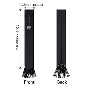 ZELARMAN Horse Tail Bag，Adjustable Tail Wraps for Horse，Horse Tail Cover with Fringe(Small Black)