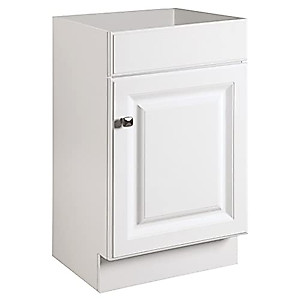 Design House 597112 Wyndham Unassembled Bathroom Vanity Cabinet Without Top, 18 x 16/1 Door, White