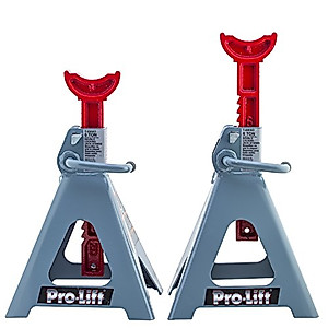 Pro-Lift Heavy Duty 6 Ton Jack Stands Pair - Double Locking Pins - Handle Lock and Mobility Pin for Auto Repair Shop with Extra Safety