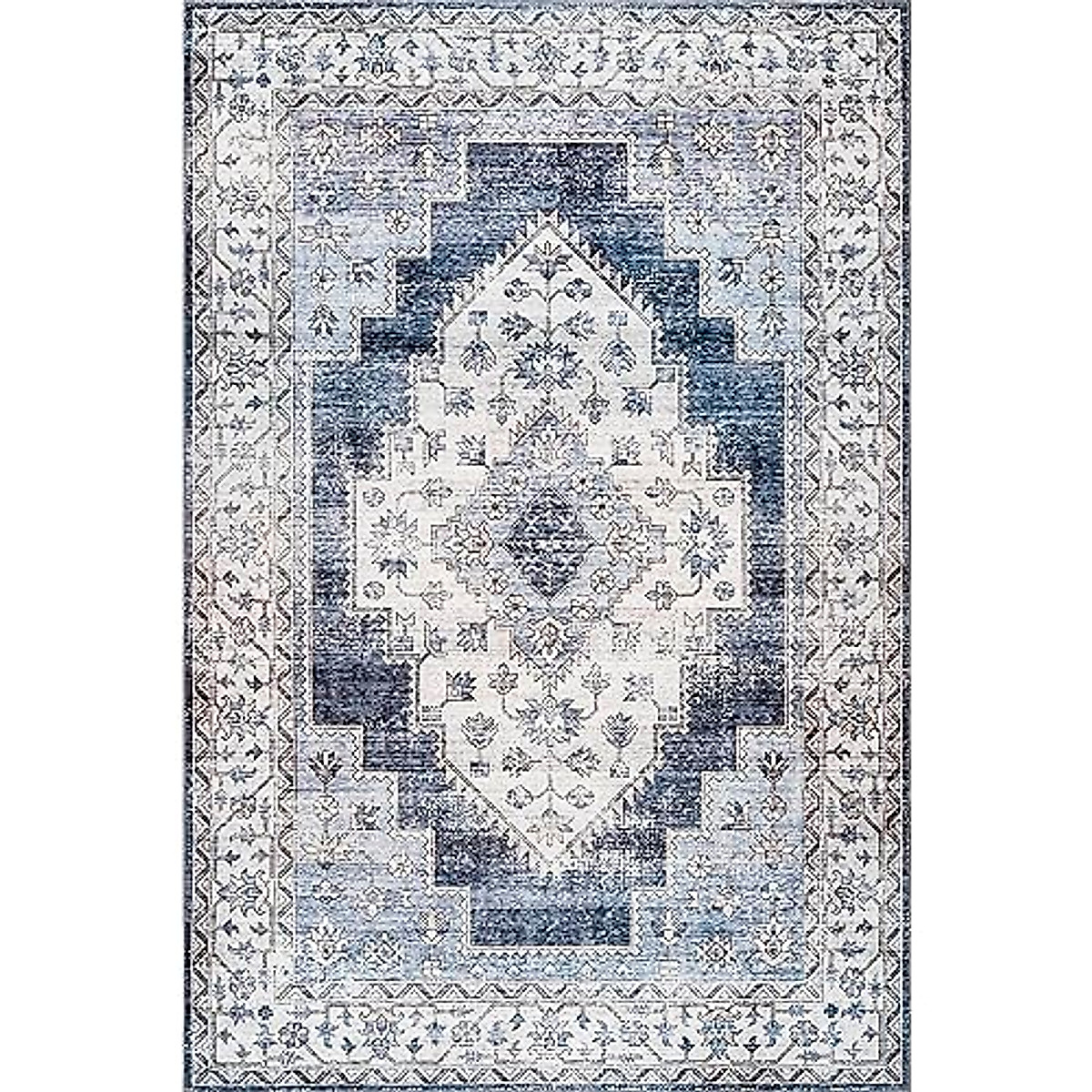 nuLOOM Dania Machine Washable Medallion Accent Rug, 2x3, Navy