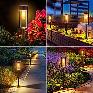 LETMY Solar Pathway Lights Outdoor, Upgraded 8 Pack Solar Lights for Outside, IP65 Waterproof Auto On/Off Solar Landscape Path Lights Outdoor Solar Lights for Yard Garden Lawn Walkway