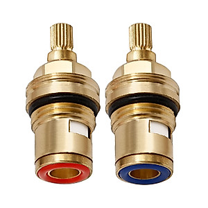 Saihisday Ceramic Stem G1/2" Ceramic Disc Cartridge Hot and Cold Stem for Standard Faucets Bathroom Kitchen, Lead Free