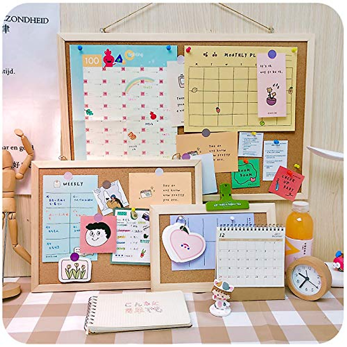 Wall decoration DIY Cork Board, Message Board Hanging Photo Wall, Home Creative Desktop Notepad Felt Wall Stickers Display