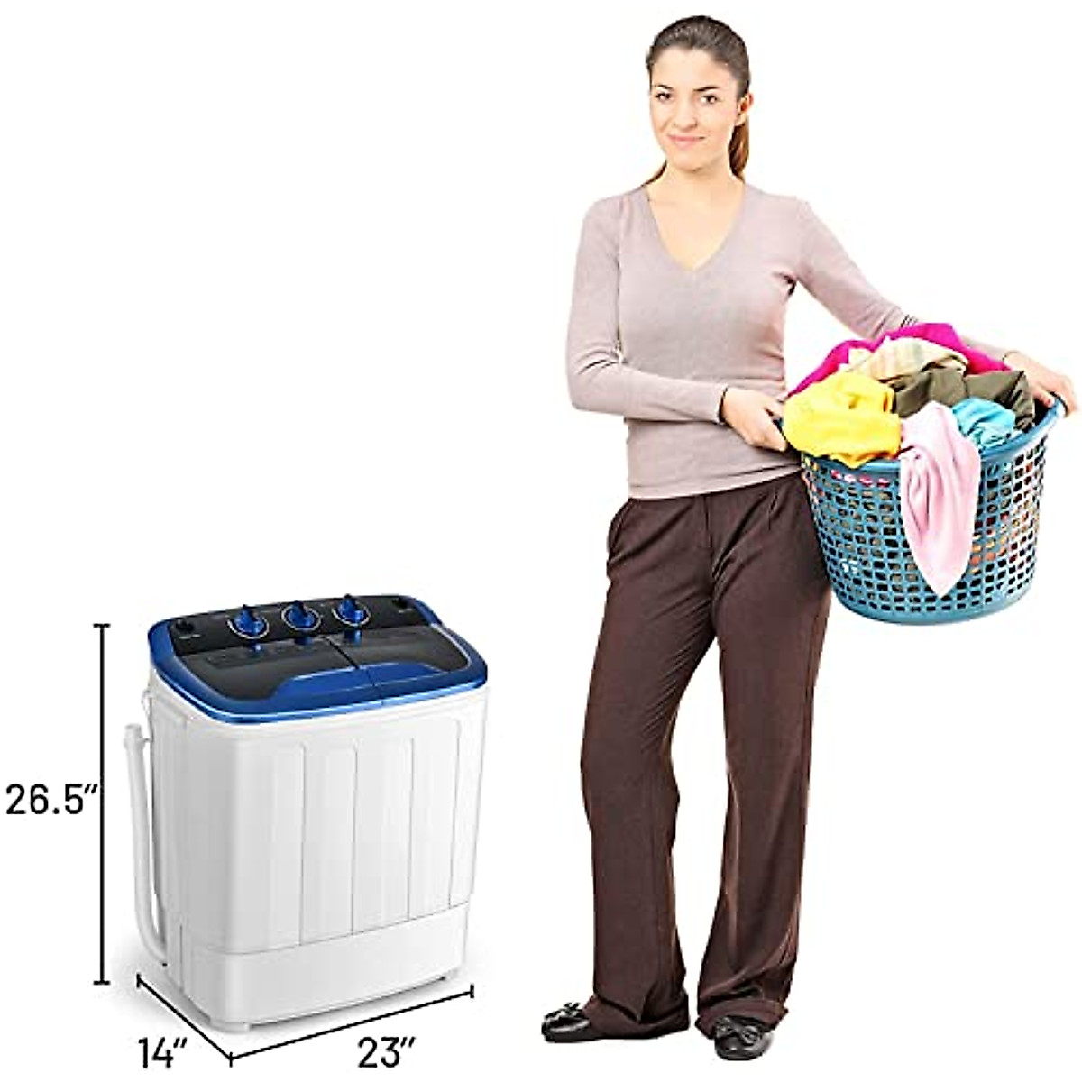 MamaHome DF-X3608-Blue Mini Washing Machine, XPB36-1208-Blue, Blue