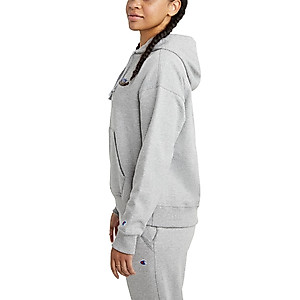 Champion Women's Hoodie, Powerblend, Fleece Hoodie, Sweatshirt for Women, Script (Reg. or Plus)