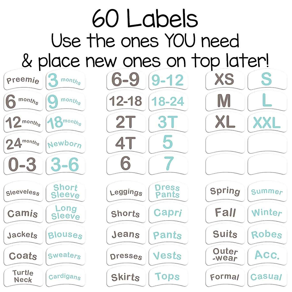 6 Baby Nursery Clothing Rack Closet Size Dividers or Child Blue Elephant (Fits 1.5" Rod)