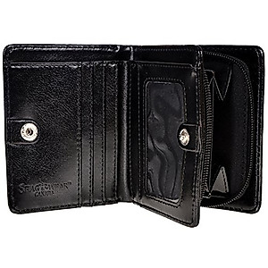 Shag Wear Women's Premium Vegan Clutch Cardholder Wallet Zipper Purse with Pretty Colorful Tiger Black