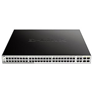 D-Link 52-Port Gigabit Smart Managed PoE+ Switch | 48 PoE+ Ports (370W) + 4 Combo SFP Ports| L2+ |VLANs |Web Managed |Surveillance Mode | Rackmount | NDAA Compliant | Lifetime Warranty (DGS-1210-52MP)