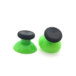 2 x 3D Analog Thumb Stick Joystick Thumbstick Cap Cover for Xbox one Slim S Controller Replacemnet (Green-Black)