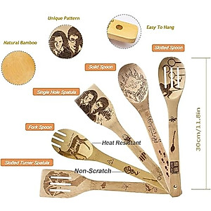 Harry Magic Kitchen Utensils Set Gifts for Mom Women Birthday Gift Cute Magic Wooden Cooking Spoons Set with Apron Oven Mitt Potholder Set Great Christmas Gift