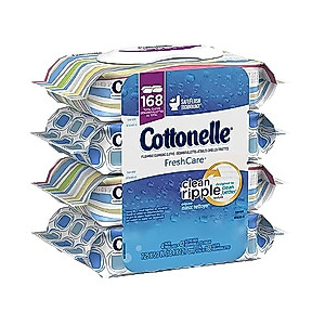 Cottonelle Fresh Care Flushable Cleansing Cloths, 42 Sheets, Count of 4 (packaging may vary)