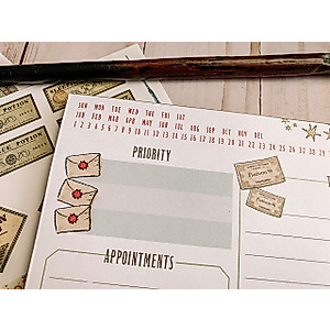 Conquest Journals Harry Potter Daily Planning Notepad, Tear Off Sheets, 50 Pages, 8" x 10" - Priorities, Schedule, To Do's, Notes, Meal Planner and Daily Habit Tracker