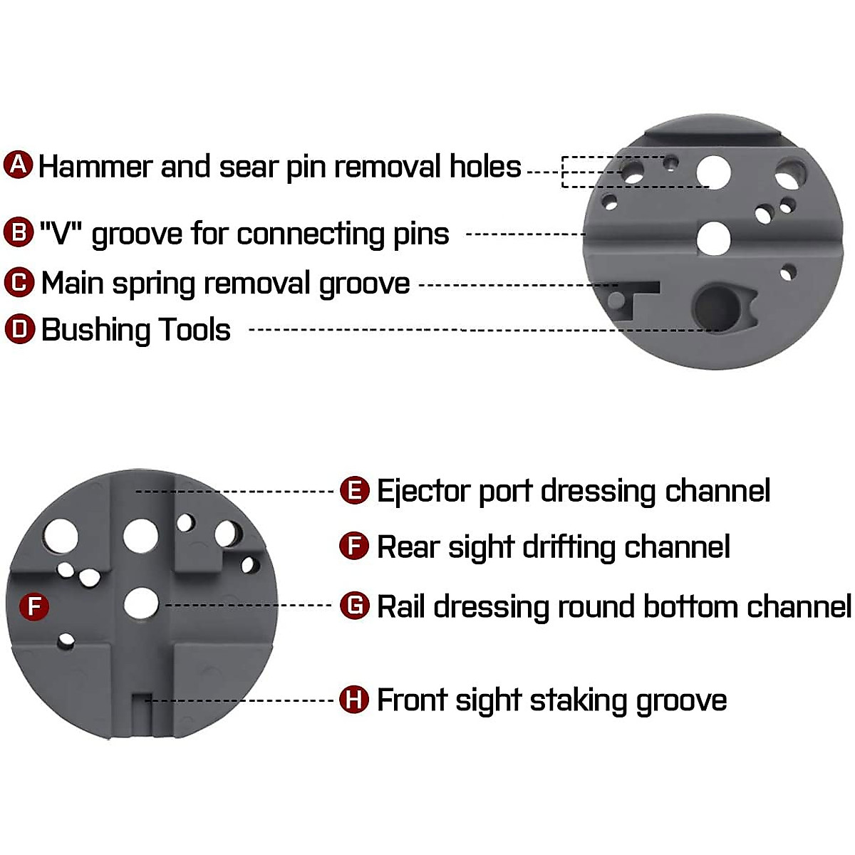 W WIREGEAR Punch Set Elite Tool Made of Solid Material Including Steel Punch and Hammer with Bench Block Ideal for Maintenance with Storage Case