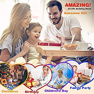 MOONTOY Giraffe Baby Blocks Building Blocks Baby Stacking Toys for Toddlers 1-3, Montessori Toys for 1 2 3 Year Old Girl Boy Kids Birthday Gift, Number Color Count Educational Baby & Toddler STEM Toys