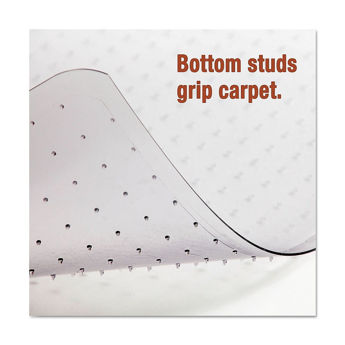 Universal Cleated Chair Mat for Low and Medium Pile Carpet 36 x 48 Clear