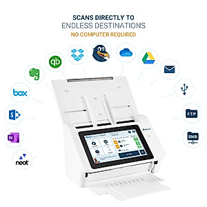 Raven Original Document Scanner - Huge Touchscreen, Color Duplex Feeder (ADF), Wireless Scanning to Cloud, WiFi, Ethernet, USB, Home or Office Desktop (2nd Gen)