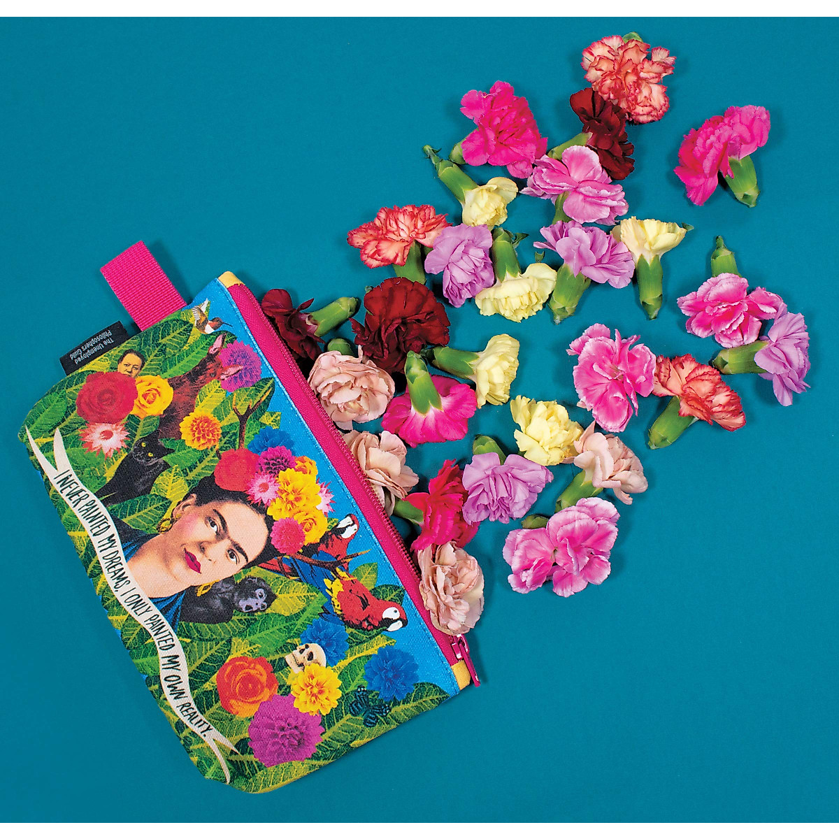 The Unemployed Philosophers Guild Frida Kahlo Bag - 9" Canvas Art Themed Zipper Pouch for Pencils, Tools, Cosmetics, Toiletries and More