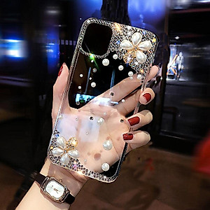 redecarie for Galaxy S9 Plus Bling Diamond Rhinestone Case,Women Girls Cute 3D Glitter Shiny Sparkle Protective Floral Phone Case for Samsung Galaxy S9 Plus