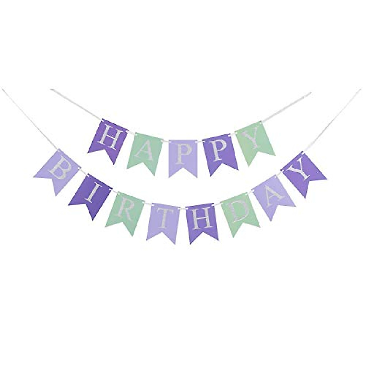 Glitter Mermaid Under The Sea Happy Birthday Banner Baby Girl Boy Birthday Party Decoration