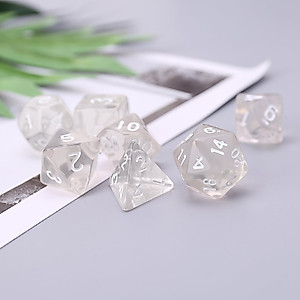 7Pack of Transparent Color D4 D6 D8 D10 D12 D20 Polyhedral Dice for Dungeons and Dragons DND RPG Table Games P