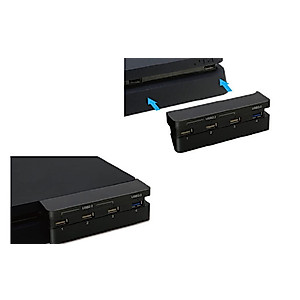 Lenboken Gaming Console Hub, 4 USB Port Hub for P4 Slim, USB 3.1 High Speed USB 2.0 Super Transfer Speed Charger Controller Splitter Expansion Adapter with LED Light for P4 Slim