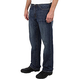 IZOD Men's Rigid Denim and Relaxed Fit, Medium Vintage, 32W x 30L