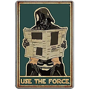 BLACK CAT Vintage Metal Tin Sign Use The Force Funny Wc Toilet Restroom Home Bar Club Outdoor Street Garage Wall Decor Art