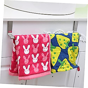 Cabilock Wall Towel Holder Over Door Towel Rack Metal cabinets Over The Cabinet Towel Hanger Kitchen Dish Rack Stainless Steel Towel Hanger Tower Hanger Organizer Cupboard No Punching