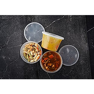 Healthy Packers Extra Thick Food Storage Containers with Lids (16oz - 24 Pack) - Great for Slime - Deli Pint Cups - Soup Containers | Microwave, Dishwasher and Freezer Safe