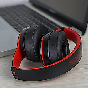 SoloWIT Earpads Cushions Replacement for Beats Solo 2 & Solo 3 Wireless On-Ear Headphones, Ear Pads with Soft Protein Leather, Added Thickness - (Black)