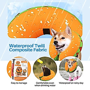 BEBANG Soft Dog Cones, Recovery Collar Protective Inflatable Collar for Pets, Dog Neck Donut Dog Cone Alternative After Surgery, E Collar for Medium Dogs, Adjustable Pet Recovery Cone After Surgery