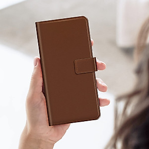 MILEGAO for AGM Glory Qualcomm 5G Case, Premium Magnetic PU Leather Cover with Card Holder and Kickstand, Fashion Flip Case for AGM Glory Pro 5G 6.53 inches Brown