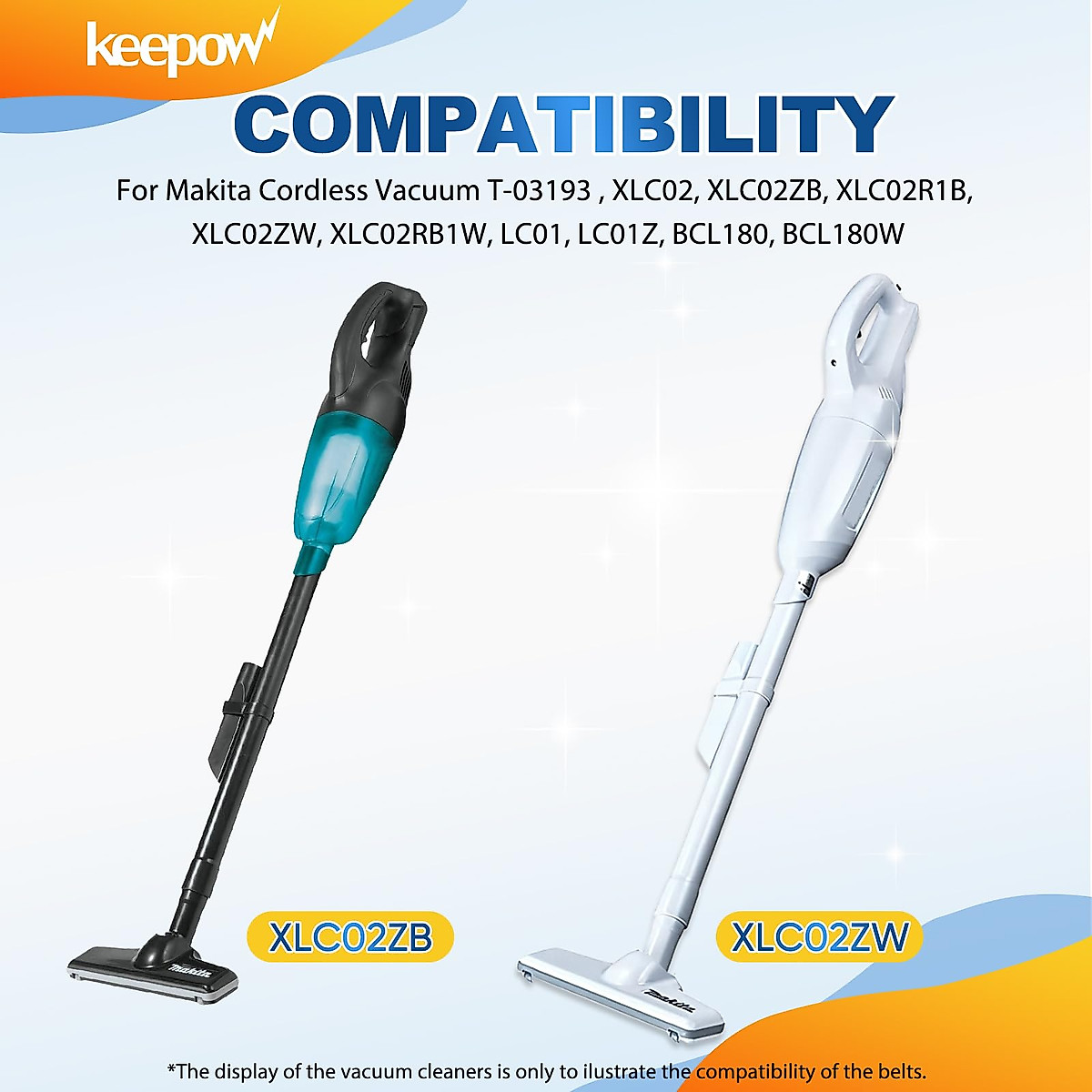 KEEPOW Vacuum Filters Compatible with Makita T-03193 Replacement Vacuum Filter Cloth for XLC02 LC01 BCL180 443060-3 Vacuums, 10 Pack