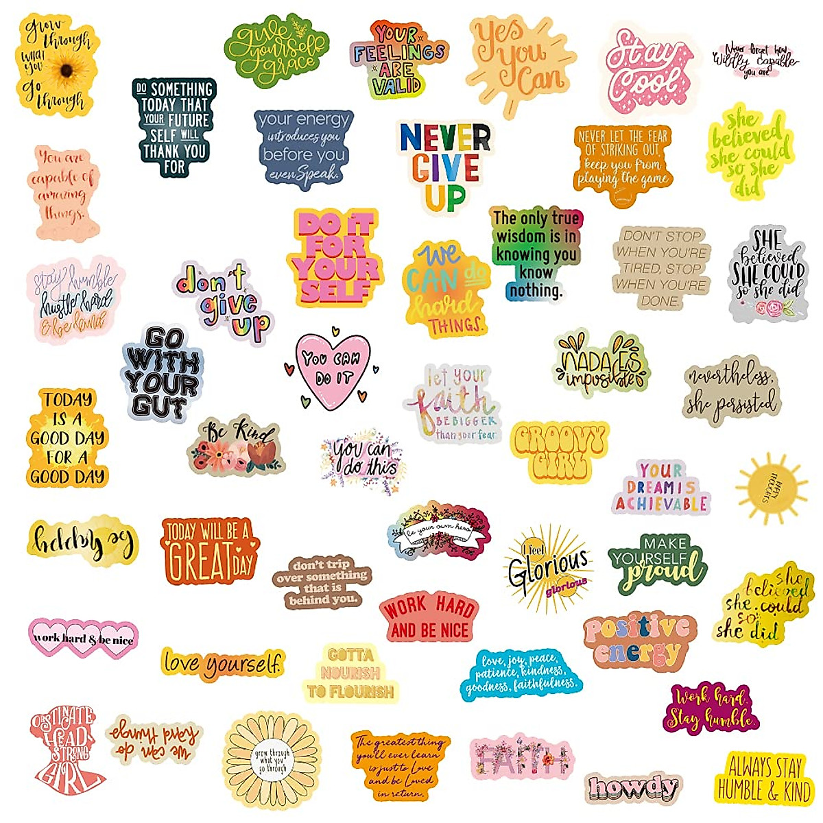Inspirational Stickers,200Pcs Vinyl Waterproof Inspiring Stickers Inspirational Quotes Stickers, Gifts for kids, women,teens classmate colleagues,adults