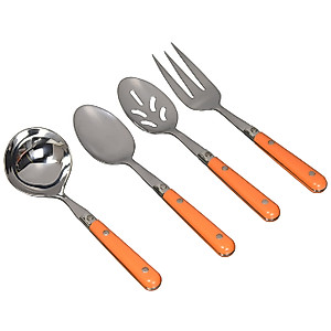 Ginkgo International Le Prix 4-Piece Stainless Steel Hostess Serving Set, Persimmon