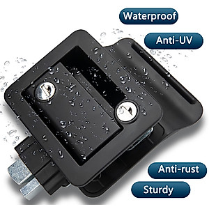 RV Camper Door Latch Lock,100% Metal Camper Door Lock Replacement kit,2 Pack Black rv Entry Door Locks for Travel Trailers,Only Fits 2.75"x3.75" Door Lock Hole 8 Camper Keys
