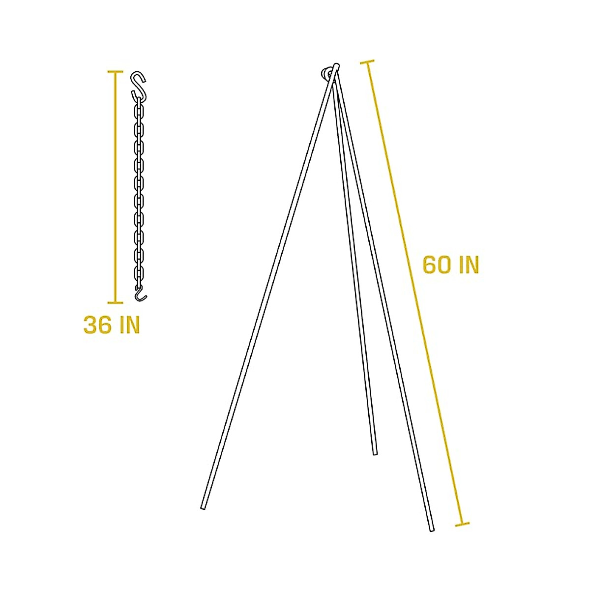 Lodge Tall Boy Tripod with 6 Quart Camp Dutch Oven and 12-Pack Aluminum Foil Dutch Oven Liners
