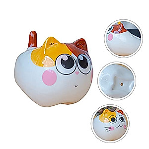 YARNOW Succulent Flower Pot Cat Mini Flower Planter Ceramic Flower Pot Decorative Cactus Planter Animal Bonsai Holder Animal Flower Pot Succulent Bonsai Pot Mini Pots Vase Ceramics Indoor