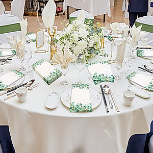 100 Pieces Eucalyptus Napkins 3 Ply Sage Green Paper Napkins Disposable Hand Towels Green Leaves Dinner Paper Decorative Guest Napkins Bathroom for Kitchen Cocktail Parties Bridal Shower