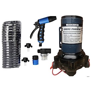 OASIS MARINE Washdown Deck Wash Pump KIT 12v 70 PSI 5.5 GPM 20 LPM for Caravan Rv Boat Marine Yacht