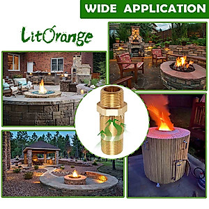 LitOrange LP Propane Air Mixer Valve, Gas High Capacity 3/4" Air Mixer Valve for Fire Pits and Fireplace, 300K BTU, Solid Brass