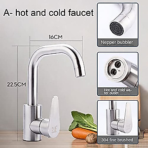 Kitchen Corner Sink, Single Bowl Stainless Steel Sink, with Drainer Unit And Tap, Triangle Bathroom Wash Basins for Outdoor Indoor, Garage, Laundry/Utility Room, Restaurant 34x34cm-depth13cm