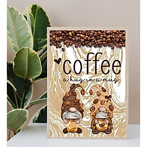 KINPLUB Gnome Diamond Painting Kits for Adults, Coffee Gnomes 5D Diamond Art Kits, DIY Full Round Drill Gem Art, Home Wall Decor 12 x 16 Inch