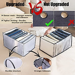 TIGARI Wardrobe Clothes Organizer, Closet Organizer Foldable Drawer Organizer for Clothing, Drawer Dividers for Clothes, Closet Storage for Trousers, Shirts, Jeans, T-Shirt, Bra, Underwear, Socks