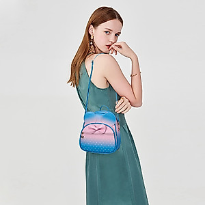 KL928 Girls Mini Backpack Bowknot Polka Dot Cute Daypacks Convertible Shoulder Bag Purse for Women