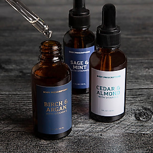 Body Prescriptions 3 Pc. Beard Oil For Men - Scented Conditioning Beard Growth Oil for Beard and Mustache Infused with Vitamin E for Men