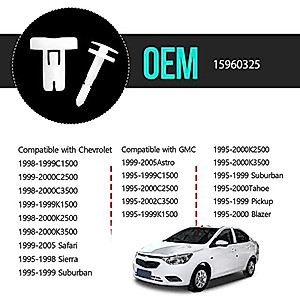 TOPCNOEM 50Pcs Car Door Panel Retainer Clips Compatible with GM Chevy GMC 15960325 - C1500 C2500 C3500 K1500 K2500 K3500 Pickup Jimmy Yukon Blazer Tahoe Suburban