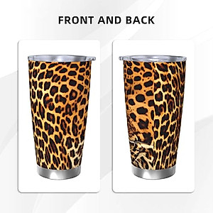 WXZYFP Car cup (single silver rim), can use a straw or drink directly, easy to use.Stripes on leopards