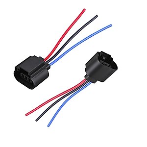 Alla Lighting 9008 H13 Socket Female Adapter Wiring Harness Wire for H13LL Fog Lights Lamps Bulbs (2pcs/pk)